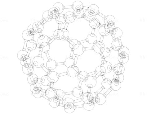 Truncated Icosahedron With Atoms 3d Print Model