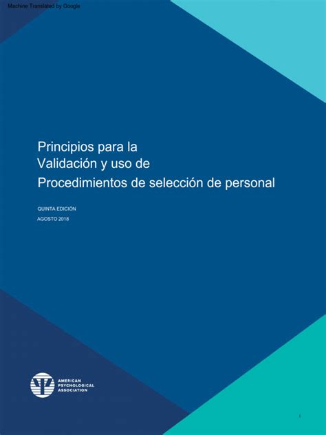 Principles For The Validation And Use Of Personnel Selection Procedures