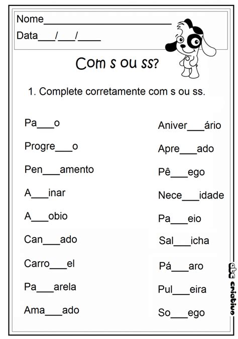 Atividades Com S Ou Ss Portuguese Lessons Learn Portuguese Portuguese