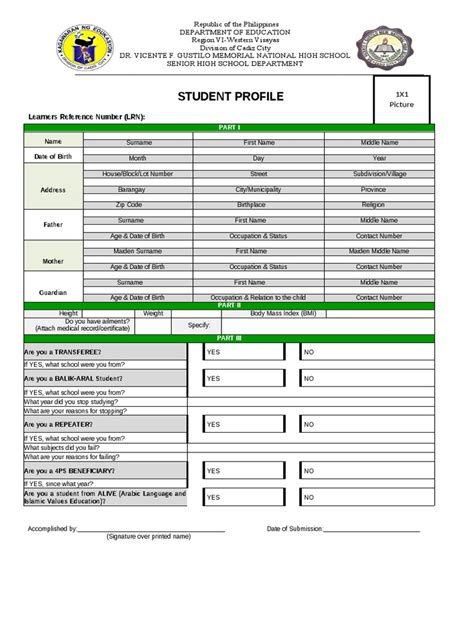 Student Profile Pdf