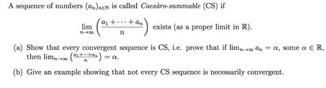 Solved A Sequence Of Numbers A N N Element N Is Called