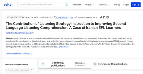 The Contribution Of Listening Strategy Instruction To Improving Second Language Listening