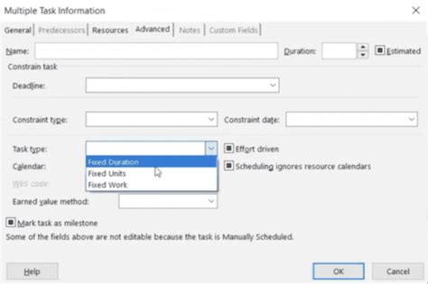 Understanding Task Types In Microsoft Project