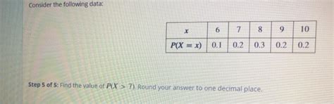 solved consider the following data x 6 7 7 8 9 10 p x x