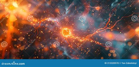 Closeup Of Synapse Connections In The Brain Illustrating The Transmission Of Impulses And