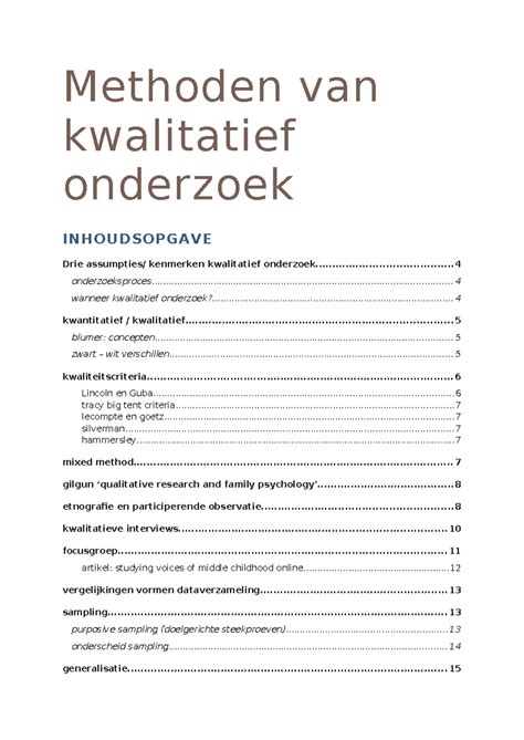 Methoden Van Kwalitatief Onderzoek Methoden Van Kwalitatief Onderzoek