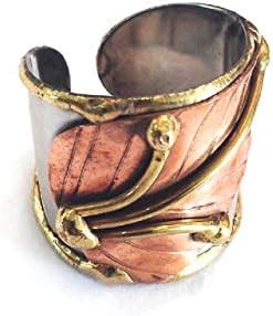 Anju Jewelry Mixed Metal Cuff Ring For Women Clothing