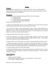 Understanding Buffers Explanation Calculation Preparation Course Hero