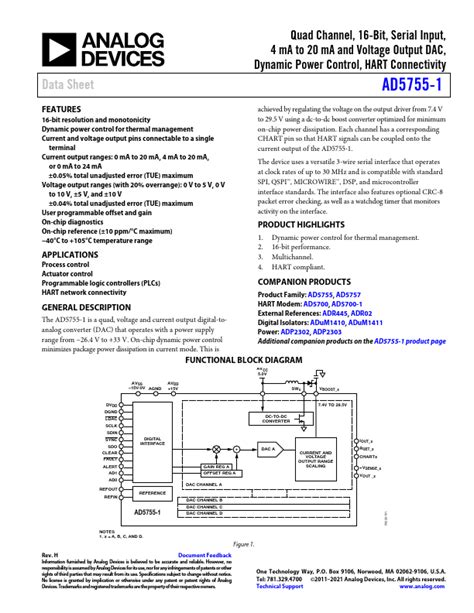 Ad5755 1 Datasheet Dac Analog Devices