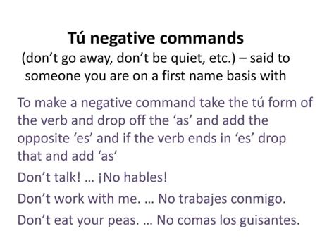 Tú Neg Commands Ppt