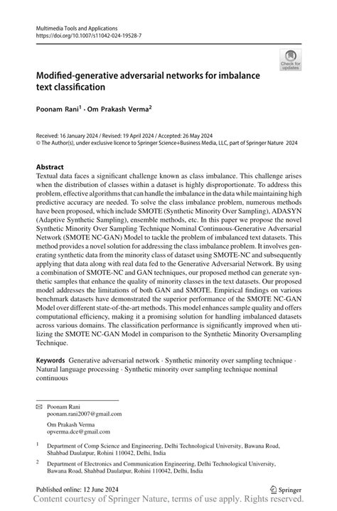 Modified Generative Adversarial Networks For Imbalance Text Classification Request Pdf