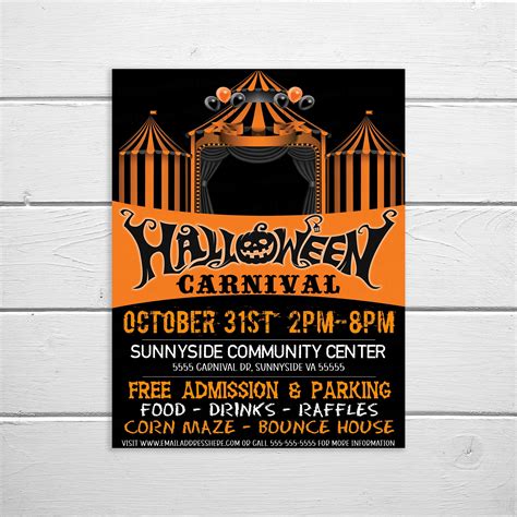Creepy Carnival Invitations Vintage Spooky Annual Halloween Party