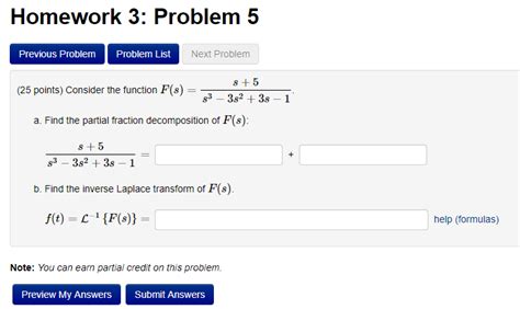 Solved Homework 3 Problem 5 Previous Problem Problem List