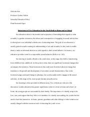 Sex Ed FInal Paper Docx Nicholas Kui Professor Sydney Seifert Sexuality Education Policy Final