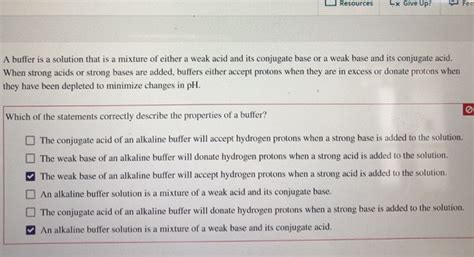 Solved L Resources Give Up Fee A Buffer Is A Solution That