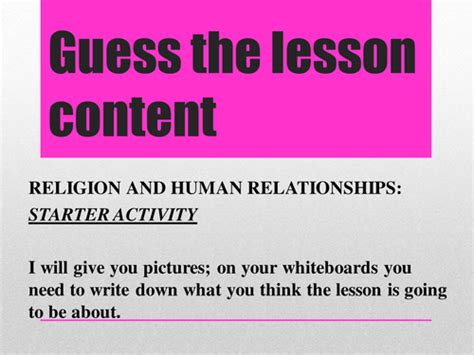 Guess The Lesson Same Sex Marriages Starter Teaching Resources