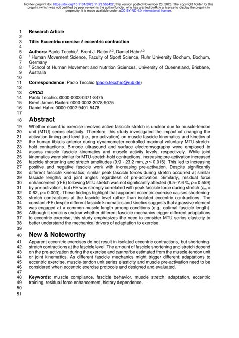 Pdf Eccentric Exercise ≠ Eccentric Contraction