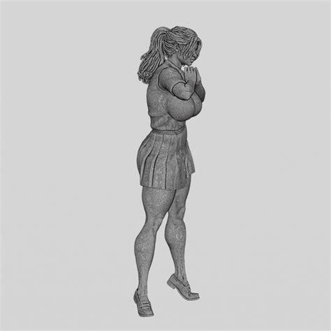3d Printable Sexy School Girl Wearing Costume Making Heart With His Hands By 3dgeschaft