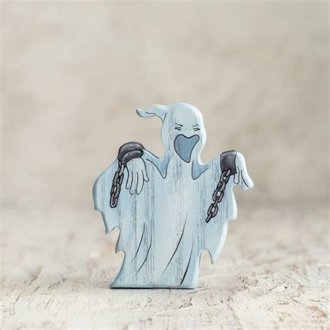 Handcrafted Wooden Ghost Toy Ethereal Spirit And Classic Spooky Decor Halloween