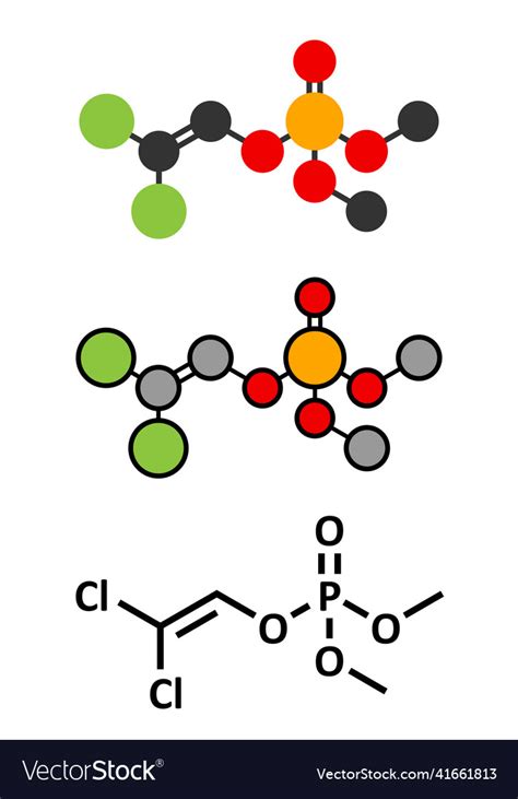 Dichlorvos Organophosphate Insecticide Molecule Vector Image