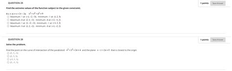 Solved QUESTION Points Save Answer Find The Extreme Chegg Com