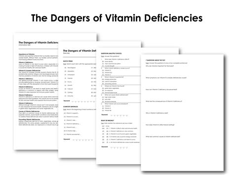 The Dangers Of Vitamin Deficiencies Made By Teachers