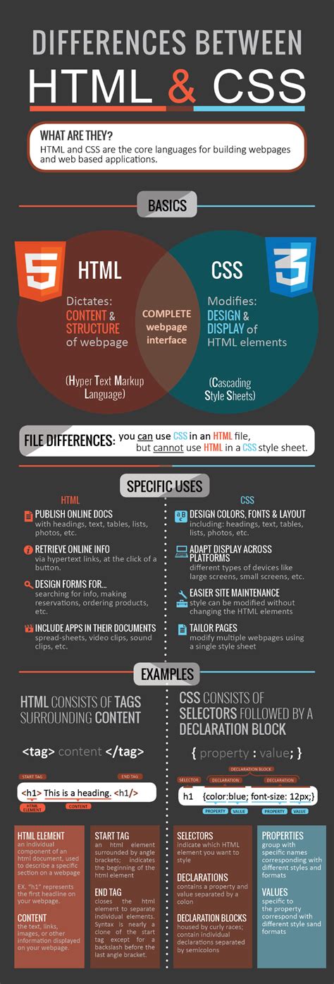 The Must Read Html Vs Css Infographic Coding Dojo Blog Web