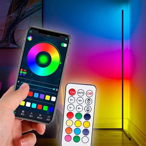 Купить Напольная угловая Rgb лампа с пультом управления и с управлением с телефона El 2187