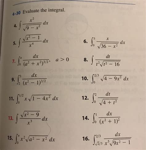Solved 4 30 Evaluate The Integral X2 Dx 4 9 X 1 Dx S C Chegg Com