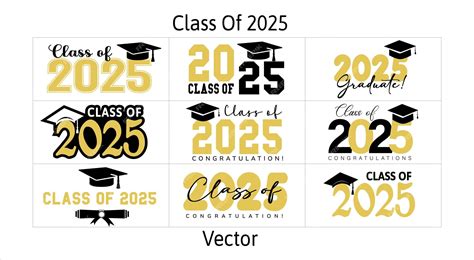 Premium Vector Set Class Of 2025 Eps Scalable Vector Files