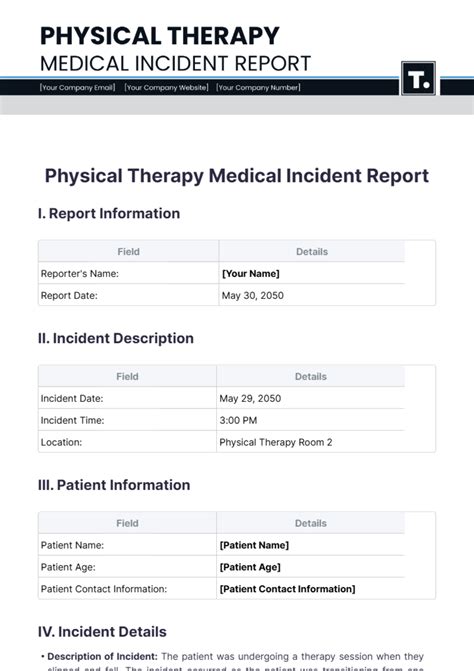 Free Physical Therapy Medical Incident Report Template To Edit Online