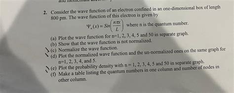 Solved Consider The Wave Function Of An Electron Confined Chegg