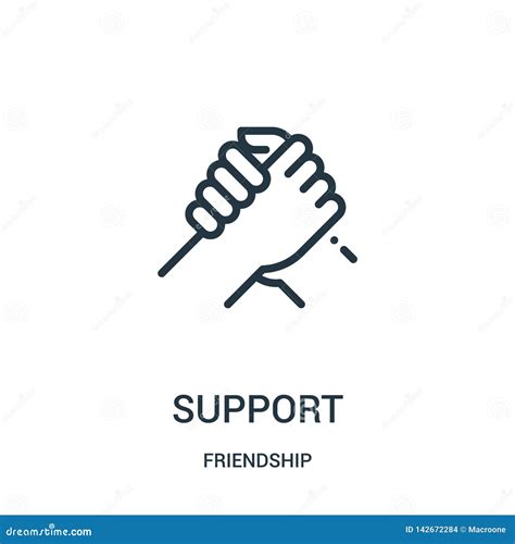 Support Icon Vector From Friendship Collection Thin Line Support Outline Icon Vector