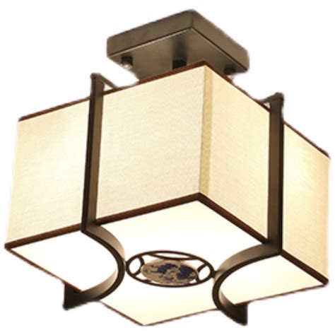 新中式方形小吸顶灯样板房走廊过道玄关灯中国风阳台入户门厅灯具 虎窝淘