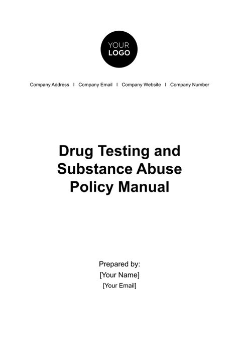 Free Drug Testing And Substance Abuse Policy Manual Hr Template To Edit