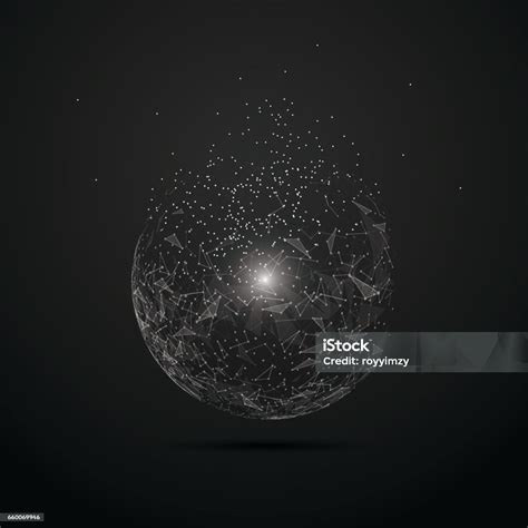 점과 곡선 영역 와이어 프레임 기술 감각 추상적인 그림을 건설 한다 3차원 형태에 대한 스톡 벡터 아트 및 기타 이미지 3차원 형태 개념 곡선 Istock