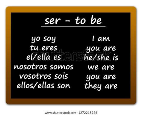 Conjugation Spanish Verb Ser Equivalent English Stock Illustration