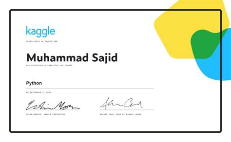 Muhammad Sajid On Linkedin Muhammad Sajid Completed The Python Course On Kaggle