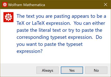 Pasting LaTeX Into A Mathematica Notebook Mathematica Stack Exchange