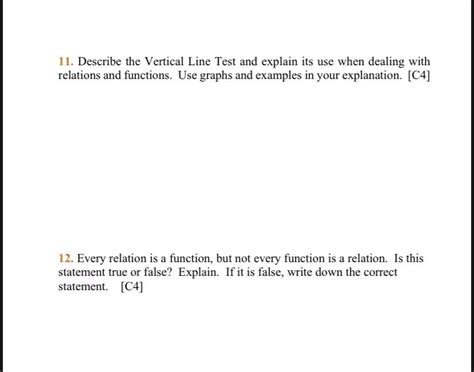 Solved 11 Describe The Vertical Line Test And Explain