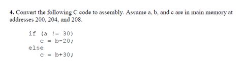 solved 4 convert the following c code to assembly assume