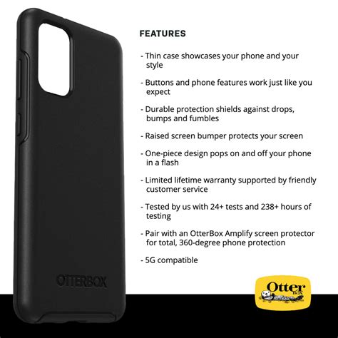 OtterBox Symmetry Case For Samsung Galaxy S20 Black