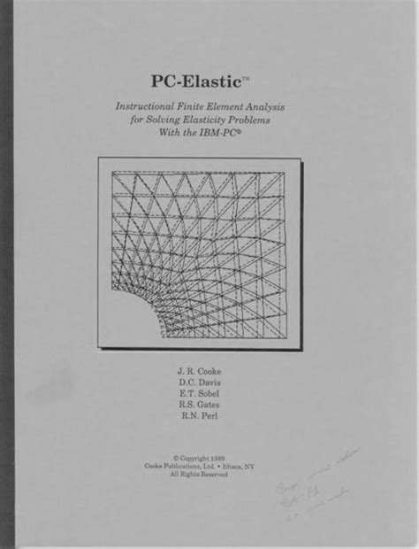 Pdf Pc Elastic Instructional Finite Element Analysis For Solving Elasticity Problems With The