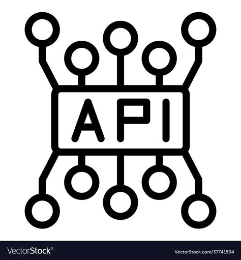 Api Code Icon Outline Style Royalty Free Vector Image