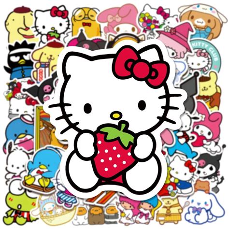 Hello Kitty Pacote 50 Adesivos Hello Kitty Impermeavel Removivel Alta Qualidade Kit 50 Adesivos