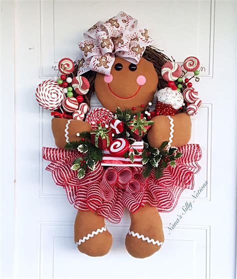Adorable Gingerbread Girl Available On Etsy Wreath Crafts