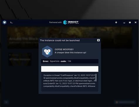 Launcher Gdlauncher Error Code 134 When I Try To Launch Gt New Horizons My Os Is Linux