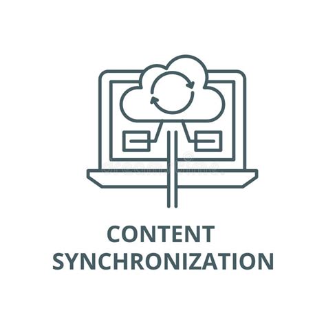 Content Synchronization Line Icon Vector Content Synchronization Outline Sign Concept Symbol