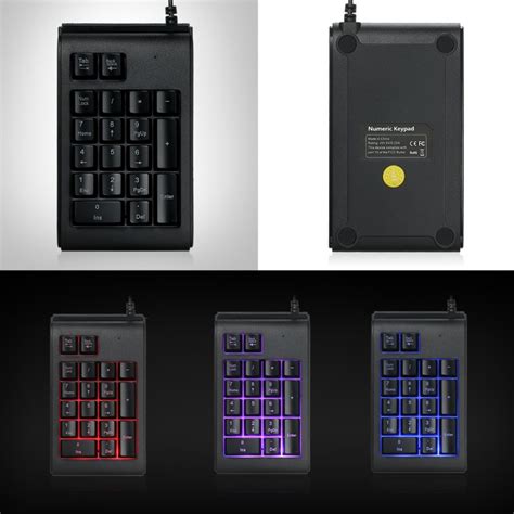 Wholesale Mini Keypad USB Wired Keys With LED Backlight Waterproof Keyboard For Laptop