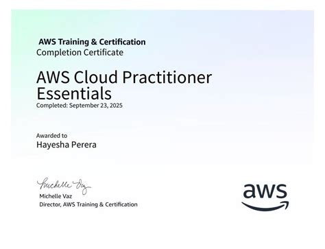 Aws Cloudcomputing Awscloudpractitioner Continuouslearning Cloud Hayesha Perera